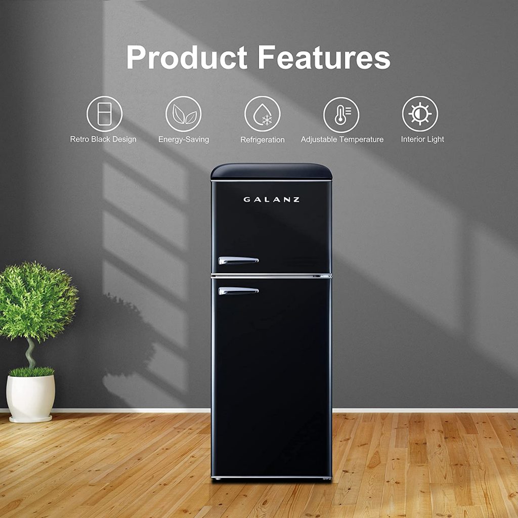 GLR46TBKER 4.6 Cu Ft Retro Top Mount Refrigerator Galanz Thoughtful Engineering