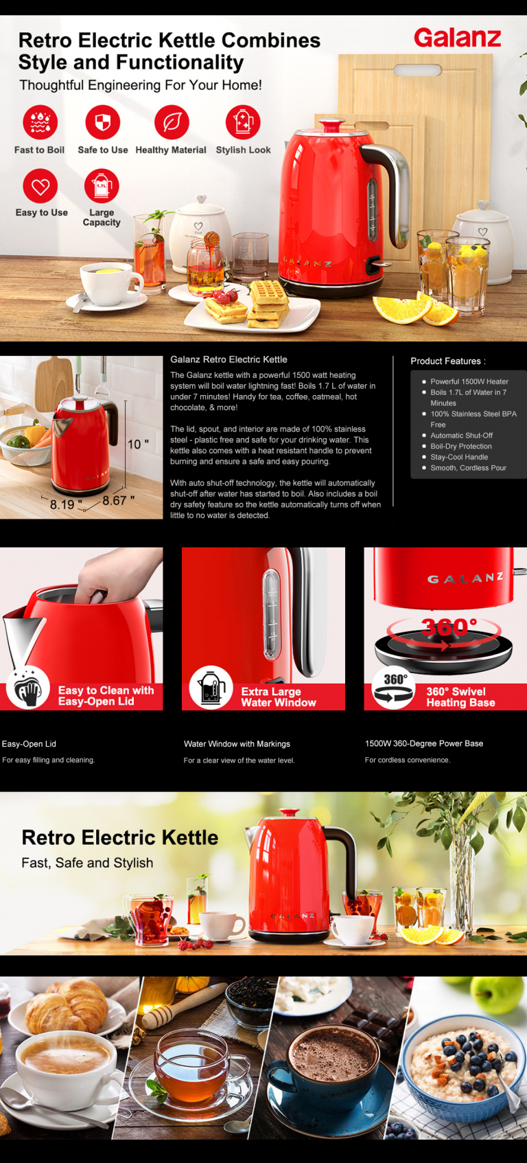 GLKE17RDRM15 Galanz Retro Electric Kettle – Galanz – Thoughtful Engineering